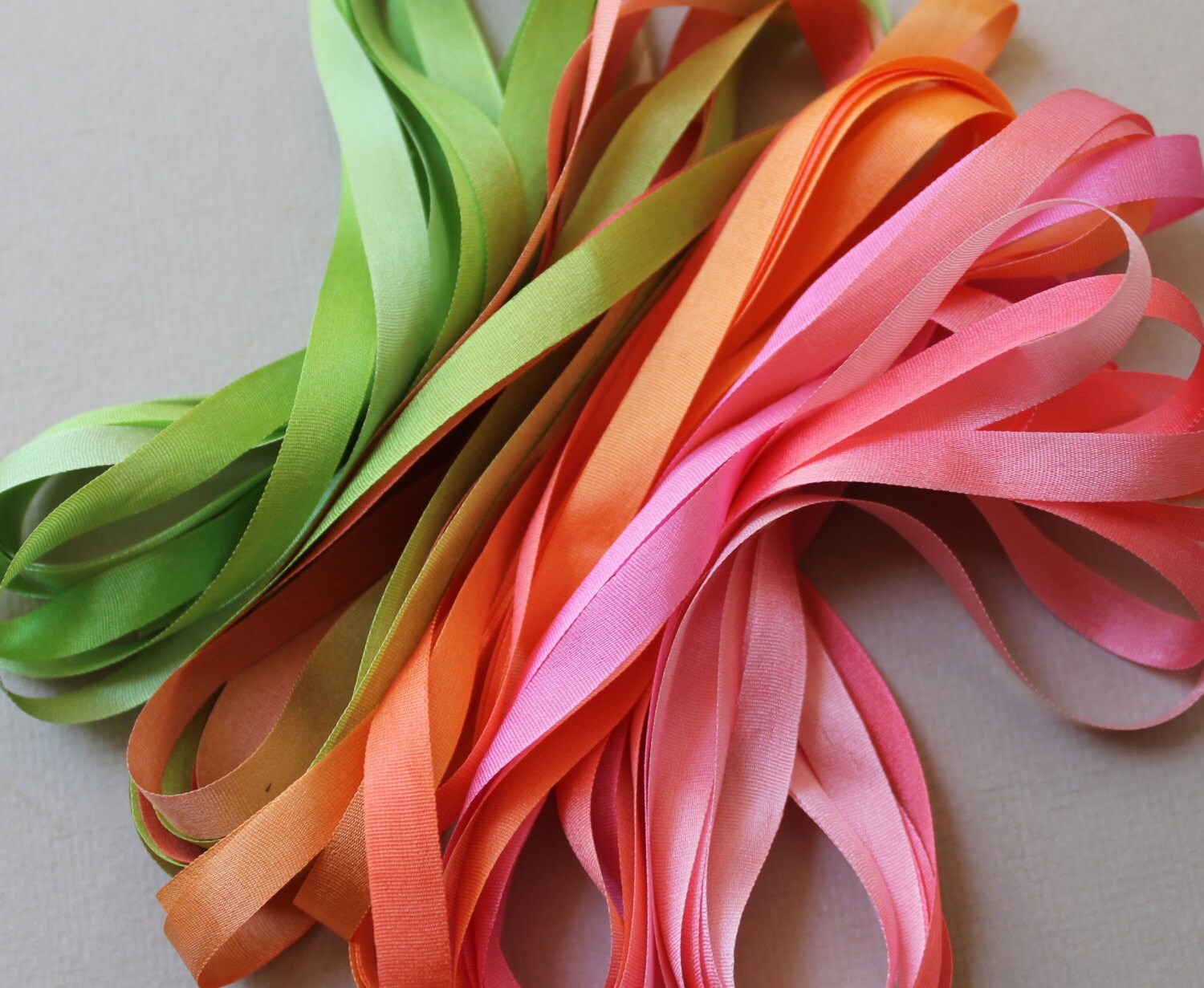 Melon Mix 10 Metres of 7mm Variegated Silk Ribbon - Etsy