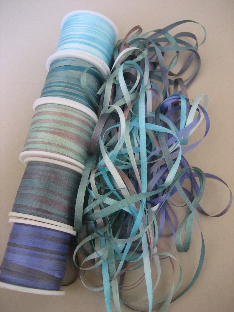 Ocean Mix - 10 Metres of 3.5mm Silk Ribbon - Etsy