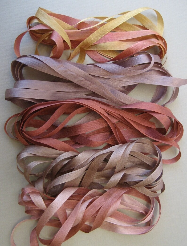 Cinnamon Mix 10 Metres of Brown Silk Ribbon - Etsy