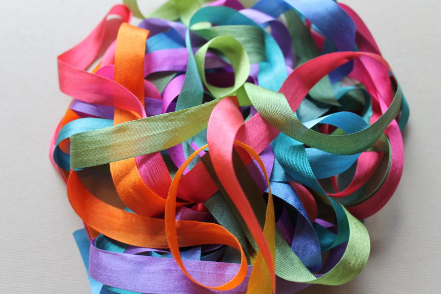 Rainbow Mix 6 Metres of 13mm Silk Ribbon - Etsy