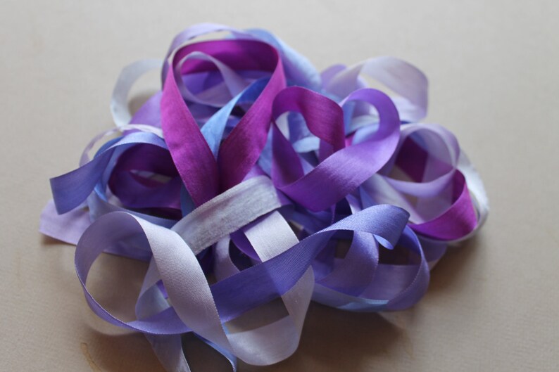 Iris Mix 4 Metres of 13mm Silk Ribbon - Etsy