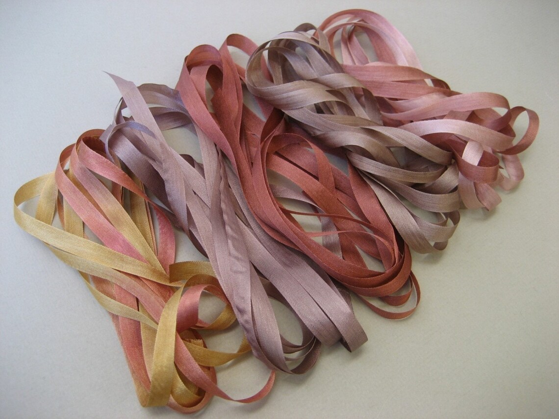 Cinnamon Mix 10 Metres of Brown Silk Ribbon - Etsy