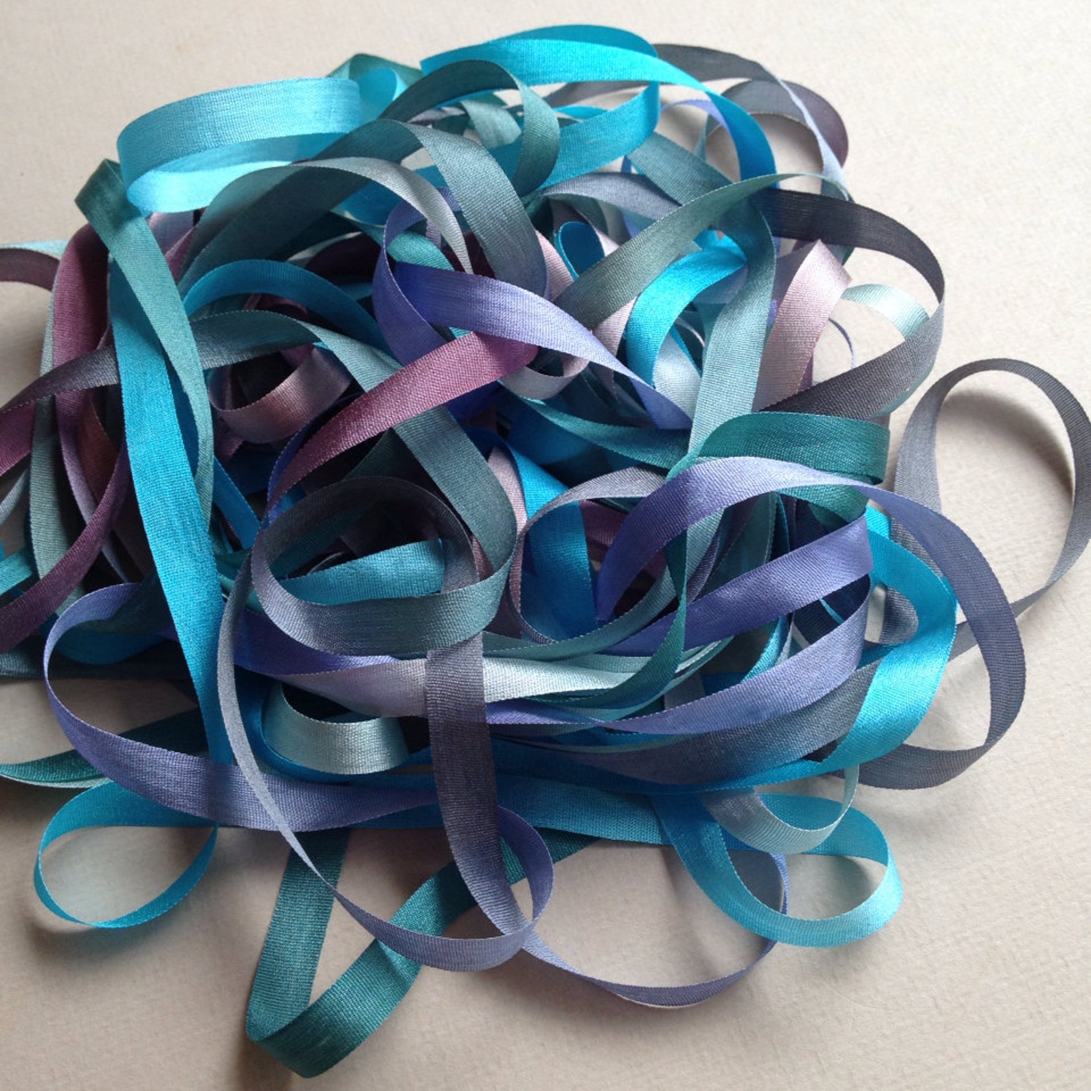 Ocean Mix 10 Metres of 7mm Silk Ribbon - Etsy