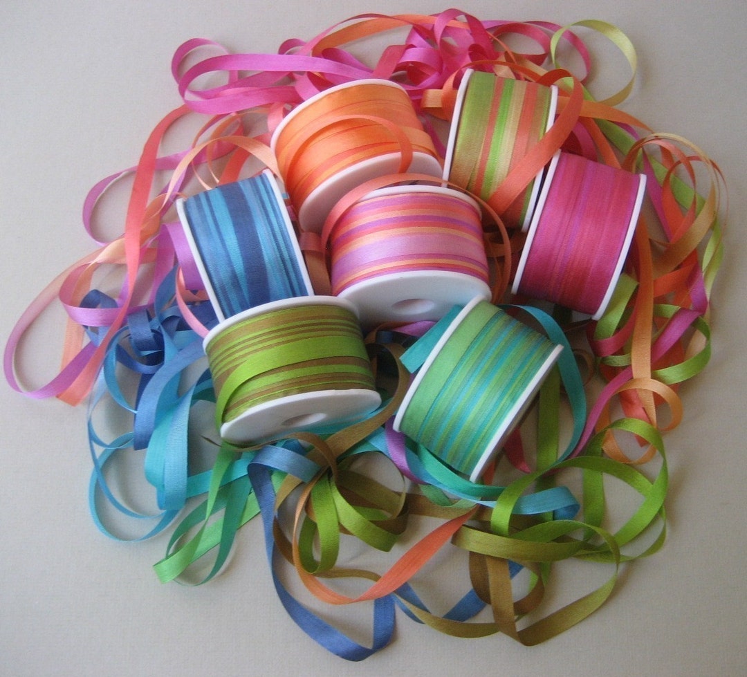 Rainbow Mix - 14 Metres of 7mm Silk Ribbon - Etsy