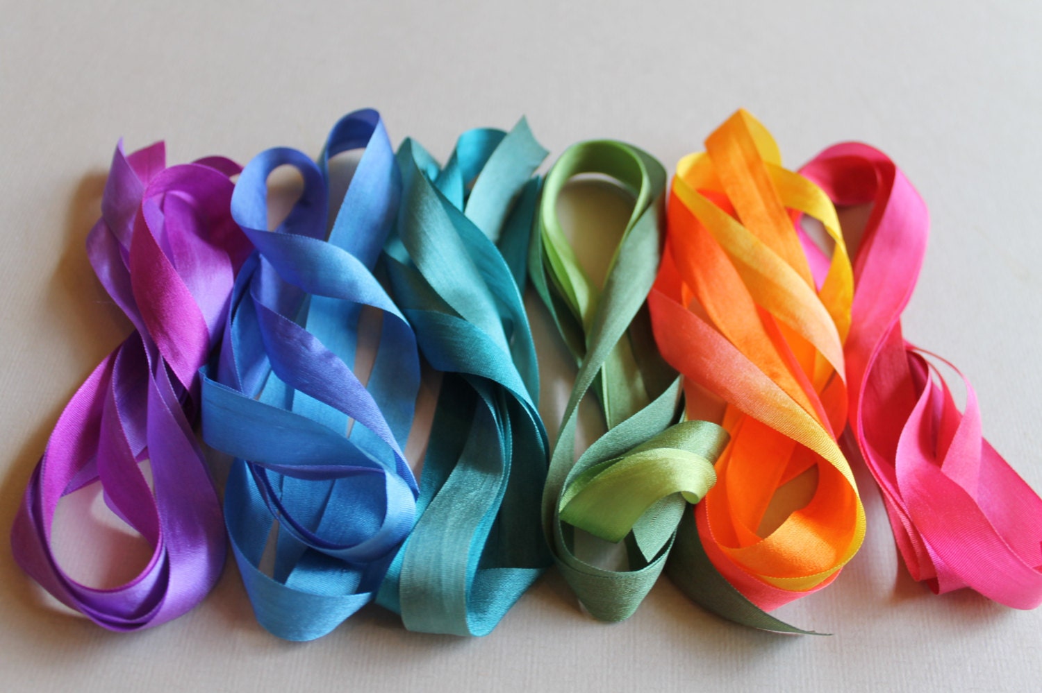 Rainbow Mix 6 Metres of 13mm Silk Ribbon - Etsy