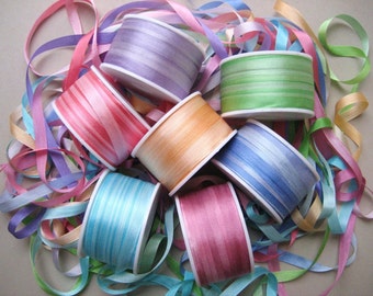 Rainbow Mix 14 Metres of 7mm Silk Ribbon - Etsy