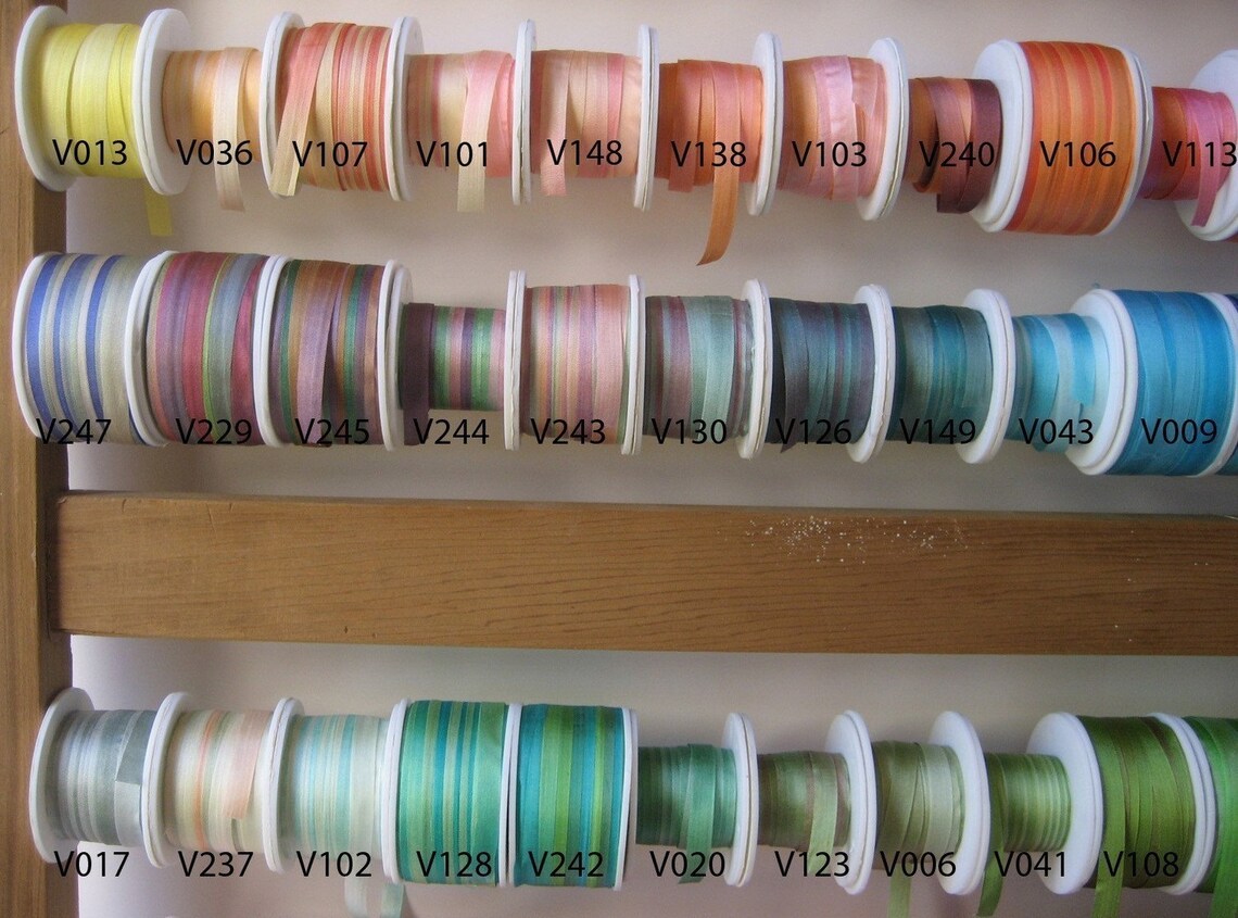 Your Choice - 10 Metres of 7mm Variegated Silk Ribbon - Etsy