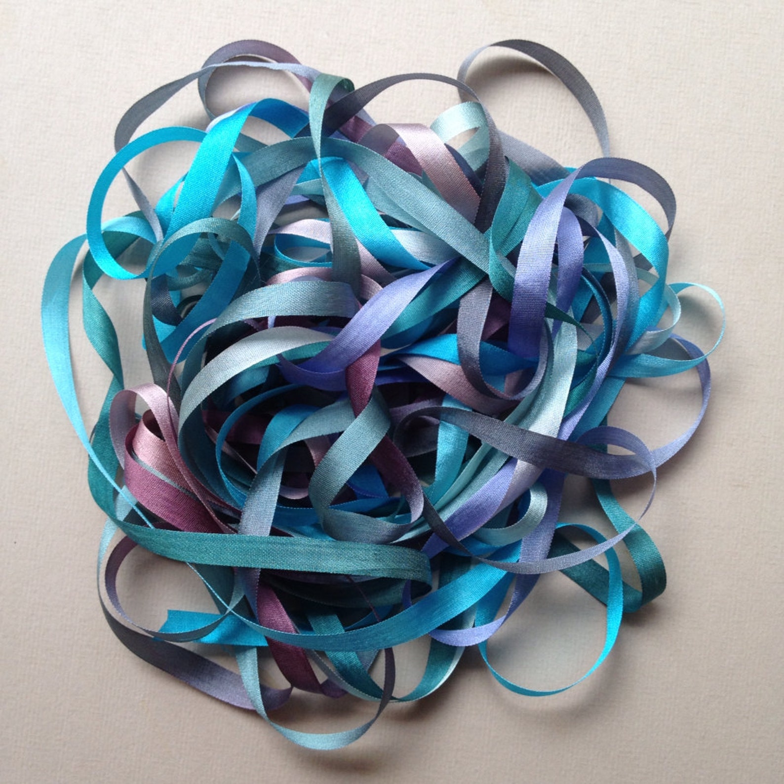 Ocean Mix 10 Metres of 7mm Silk Ribbon - Etsy