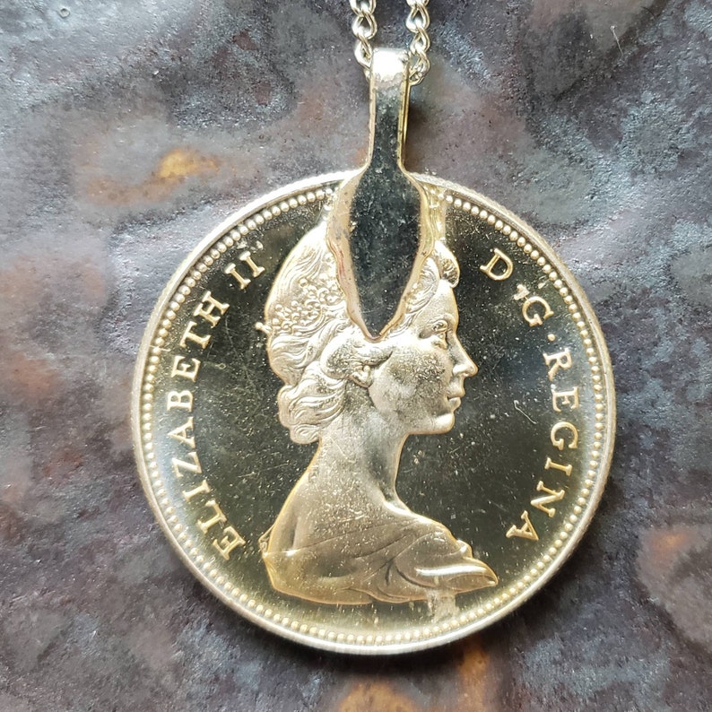 Hand Painted Canada Silver Coin. Flying Geese Pendant. 1-1/2 Inch Coin ...