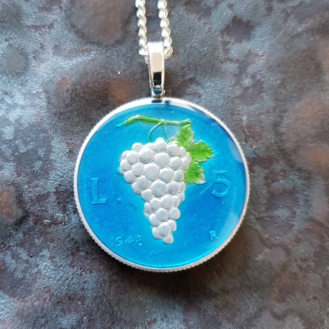 Coin From Italy Wine Grapes. Hand Painted by Ann Nolen. Coin Size Small ...