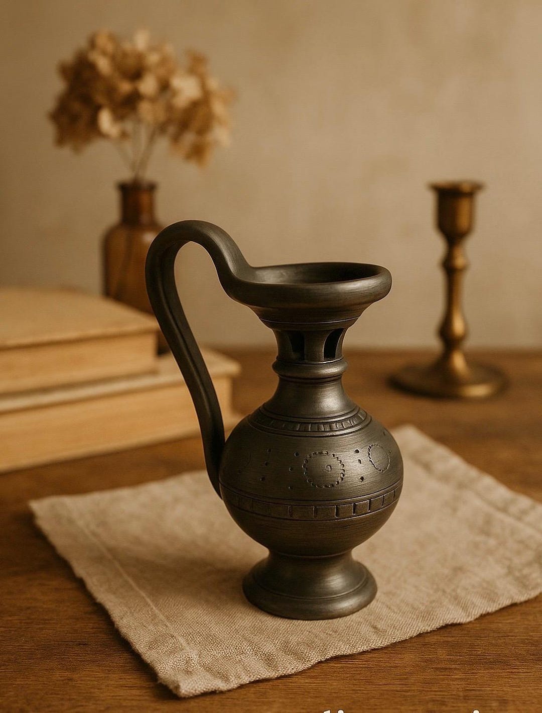 Handmade Barro Black Clay Mini Jug | Oaxacan Folk Art | Vintage ...
