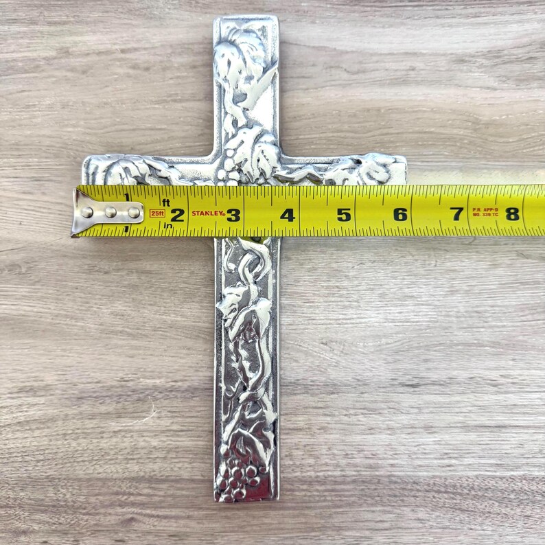 Vintage Silver Metal Wall Cross: Grape Vine Christian Decor - Etsy