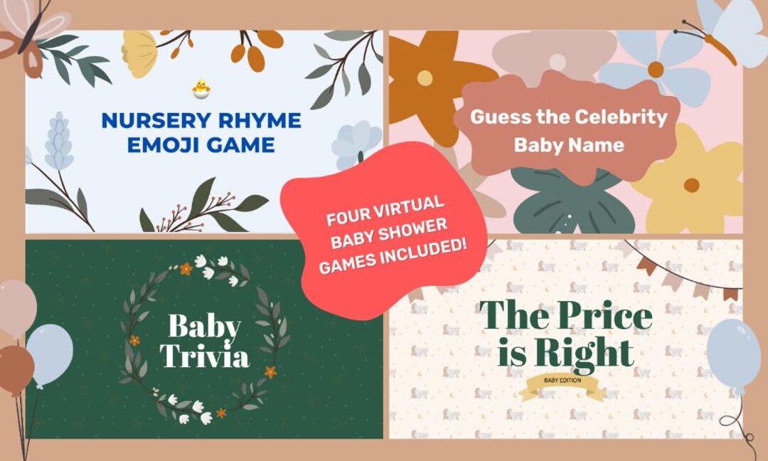 Interactive Virtual Baby Shower Games Bundle (digital Download) - Etsy