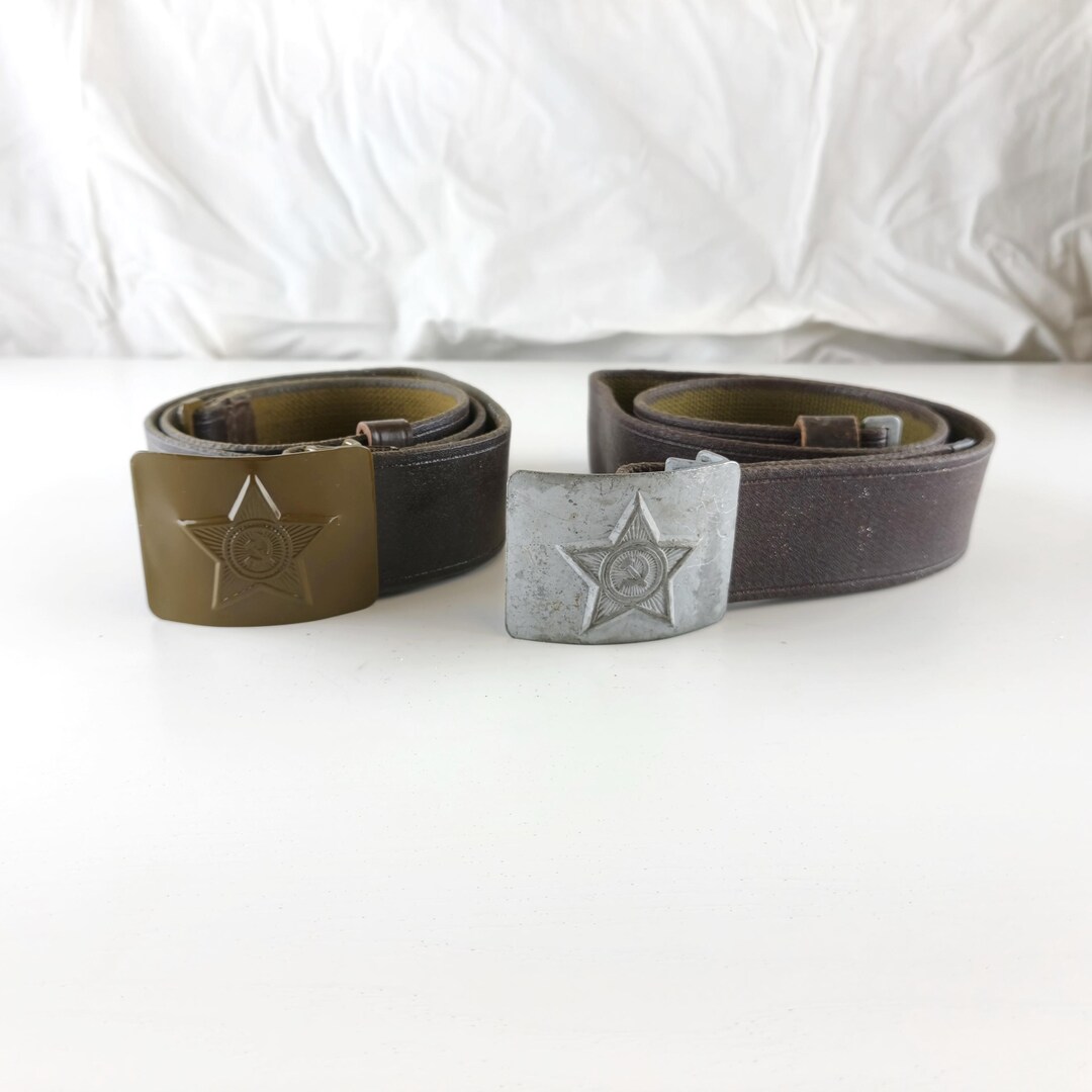 Soviet Army Belt With Star Buckle – NOS USSR Military Belt, Green or ...