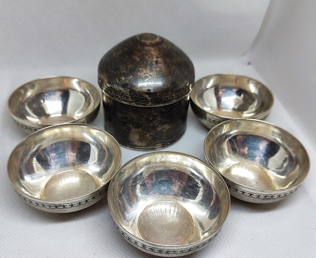 Vintage Folding Melchior Set of 6 Bowls in Box, Old Set of 6 Bowls With ...