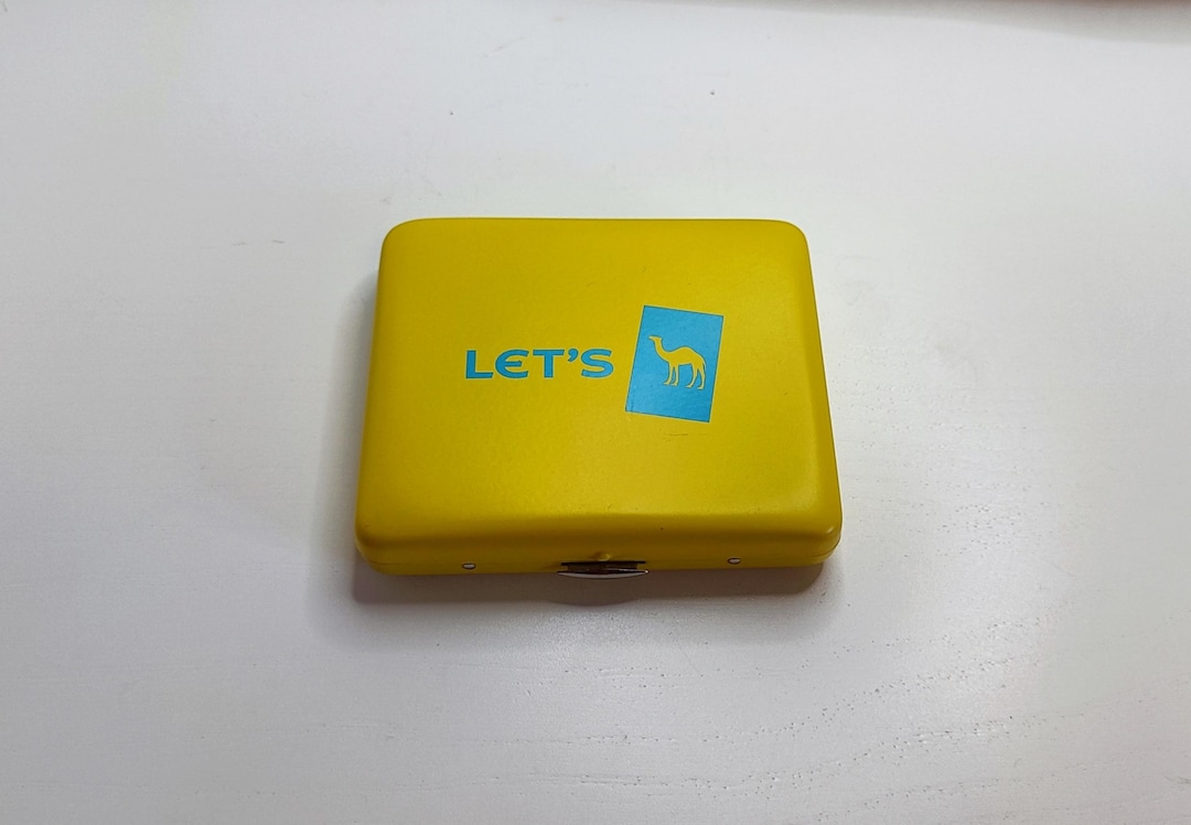Vintage Camel Cigarette Case, Yellow Metal Camel Logo Case, Tobacco Box ...