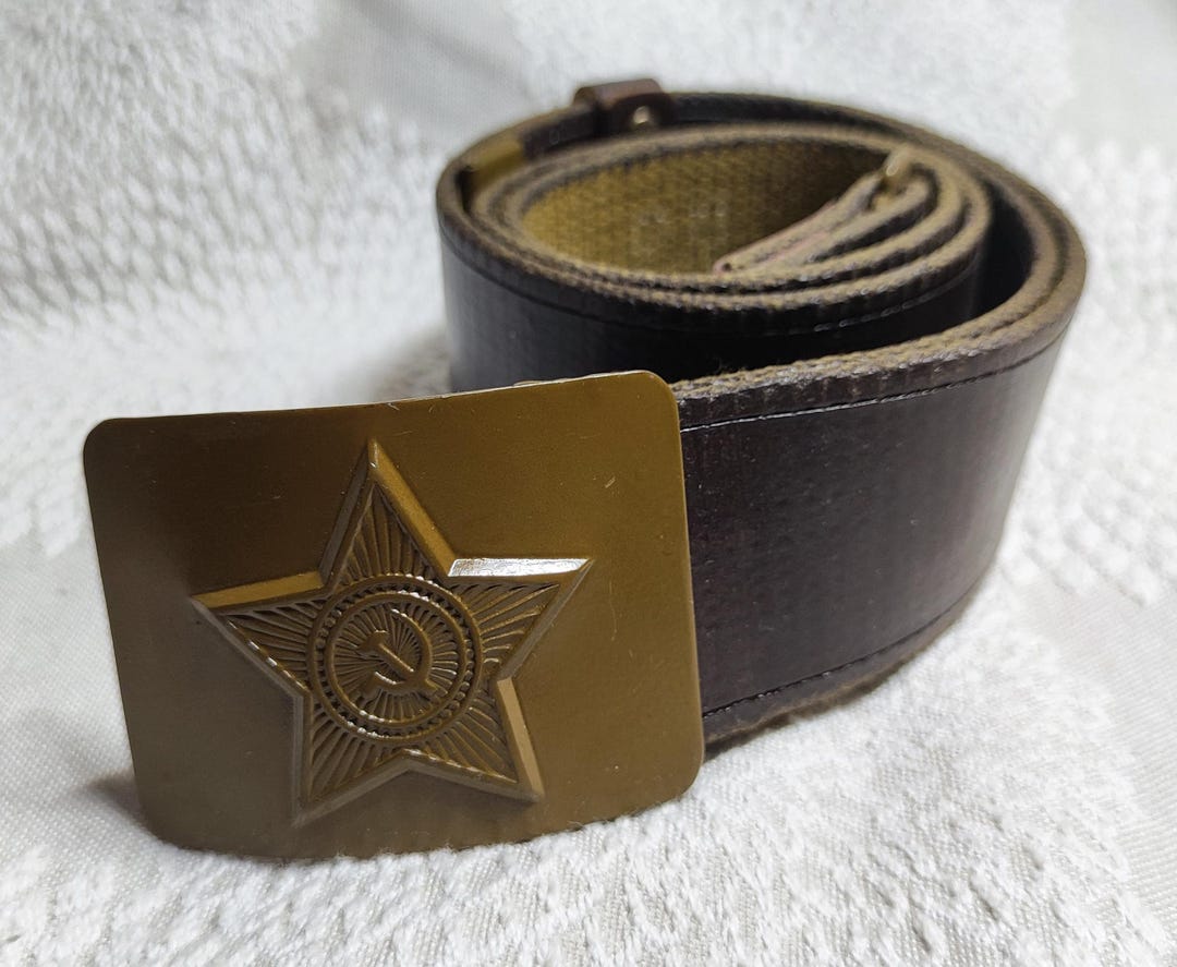 Soviet Vintage Soldier Belt, USSR Army Soviet Era, Buckle With Star and ...