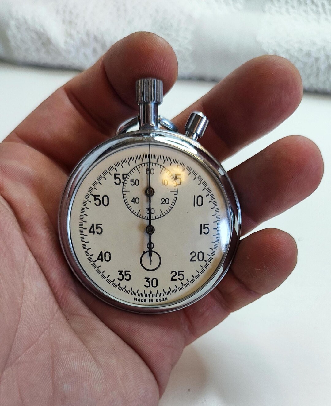 Stopwatch 2-button Agat Watch Factory 16 Jewels Vintage Mechanical USSR ...