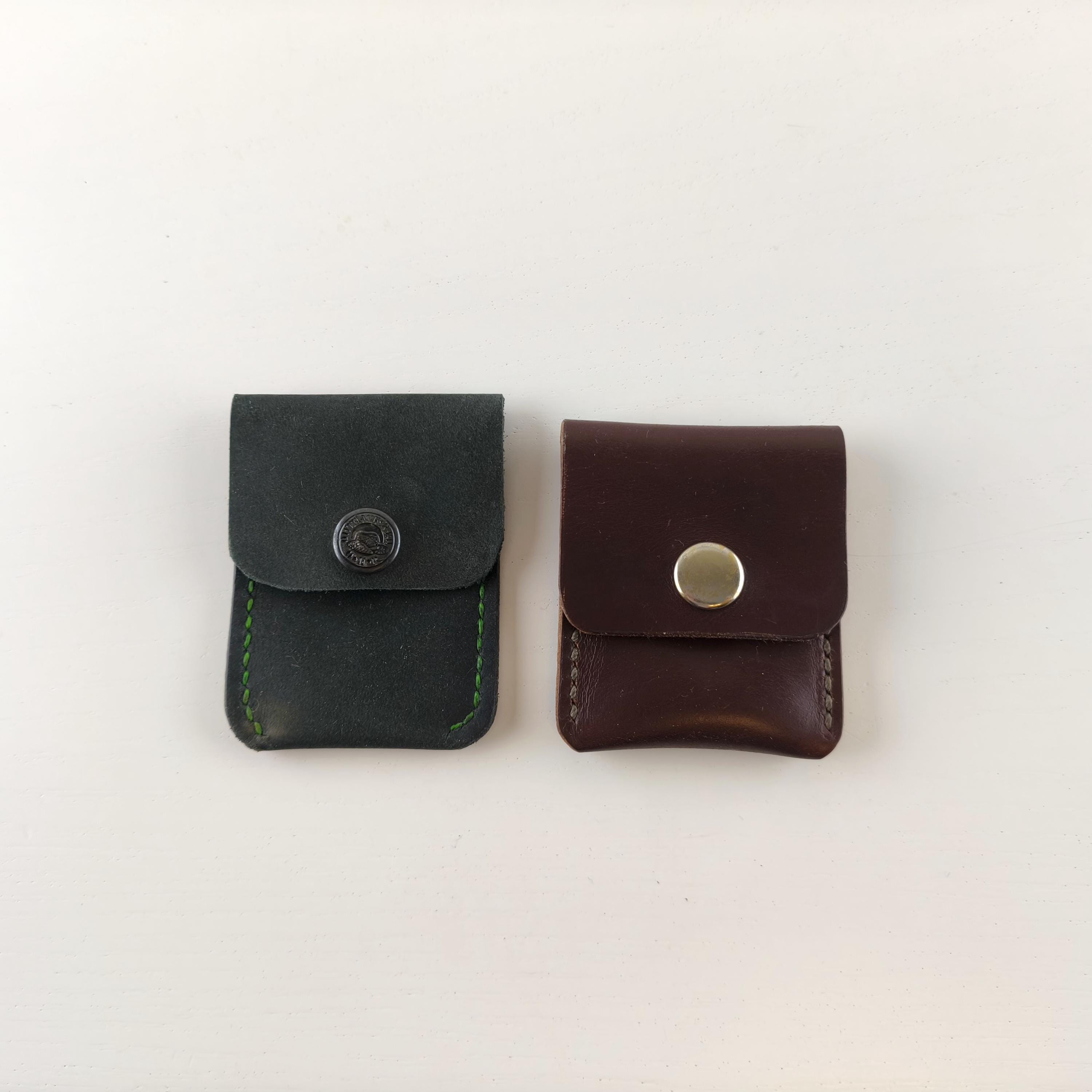 Handmade Leather Coin Pouch Minimalist Wallet Small Coin Holder Snap ...