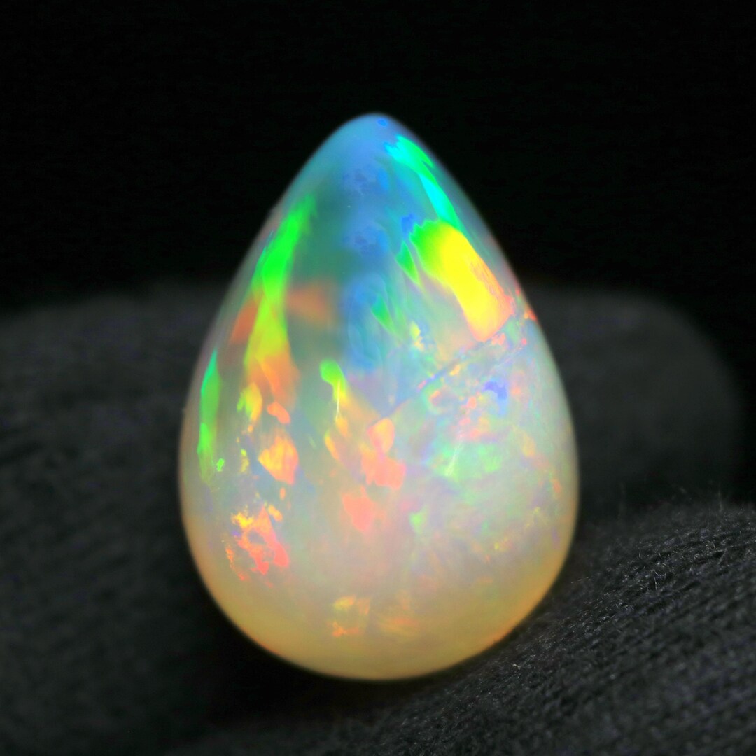 27.00 CT Teardrop Ethiopian Opal Gemstone, AAA Quality Genuine Big Welo ...