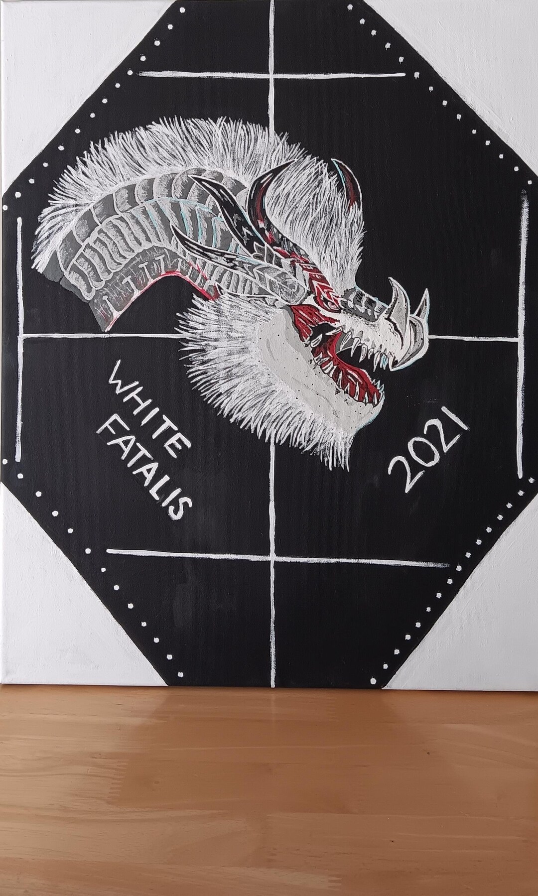 White Fatalis Monster Hunter Hand-painted Artwork - Etsy