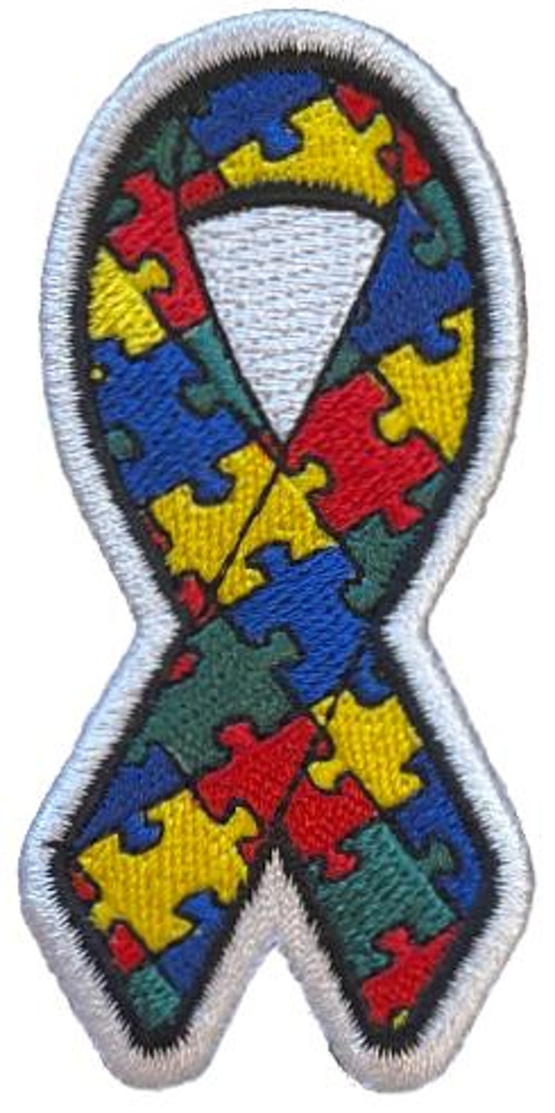 White Puzzled Autism Awareness Patch - Etsy