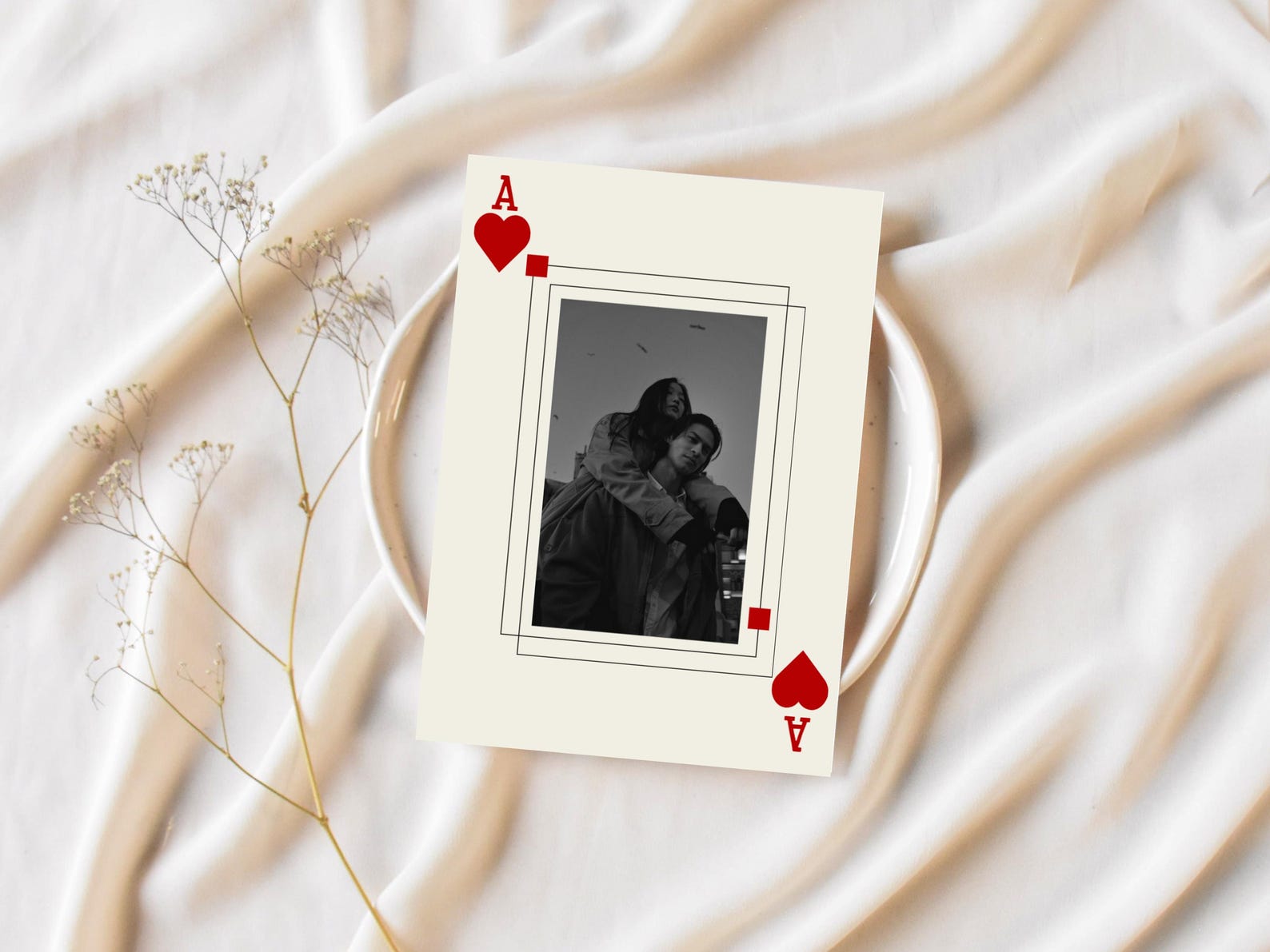 WEDDING INVITATION TEMPLATE, Ace of Hearts Wedding Invitation ...