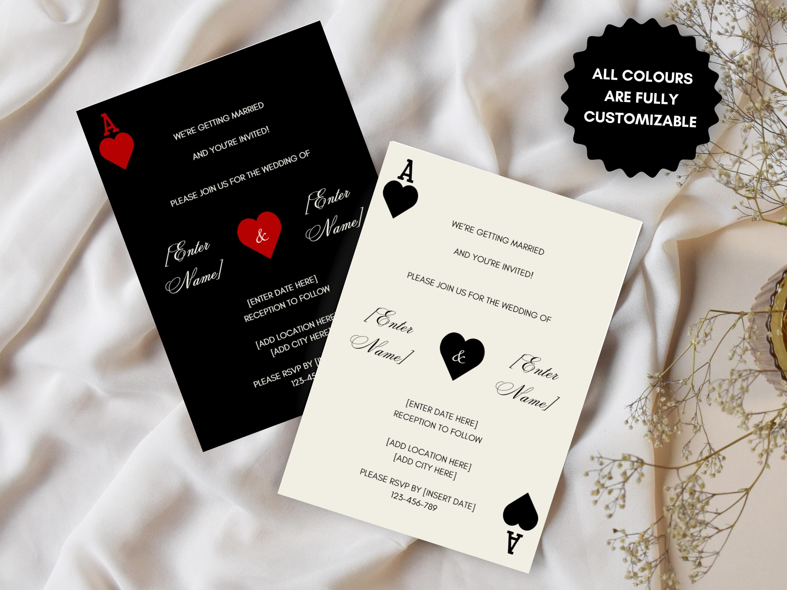 WEDDING INVITATION TEMPLATE, Ace of Hearts Wedding Invitation ...