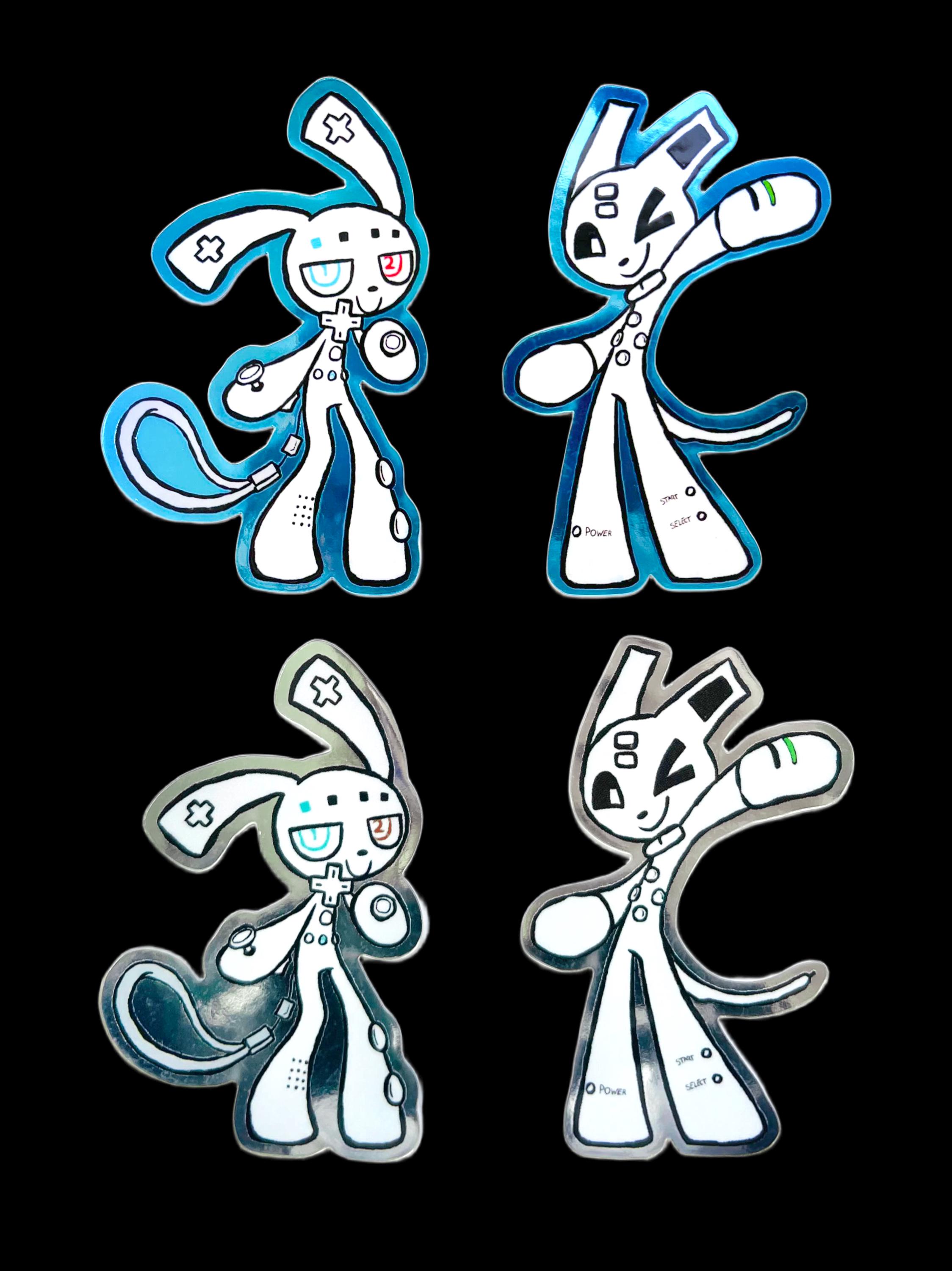 Cute Game Console Creature Stickers | Wii and DS Inspired Metallic ...