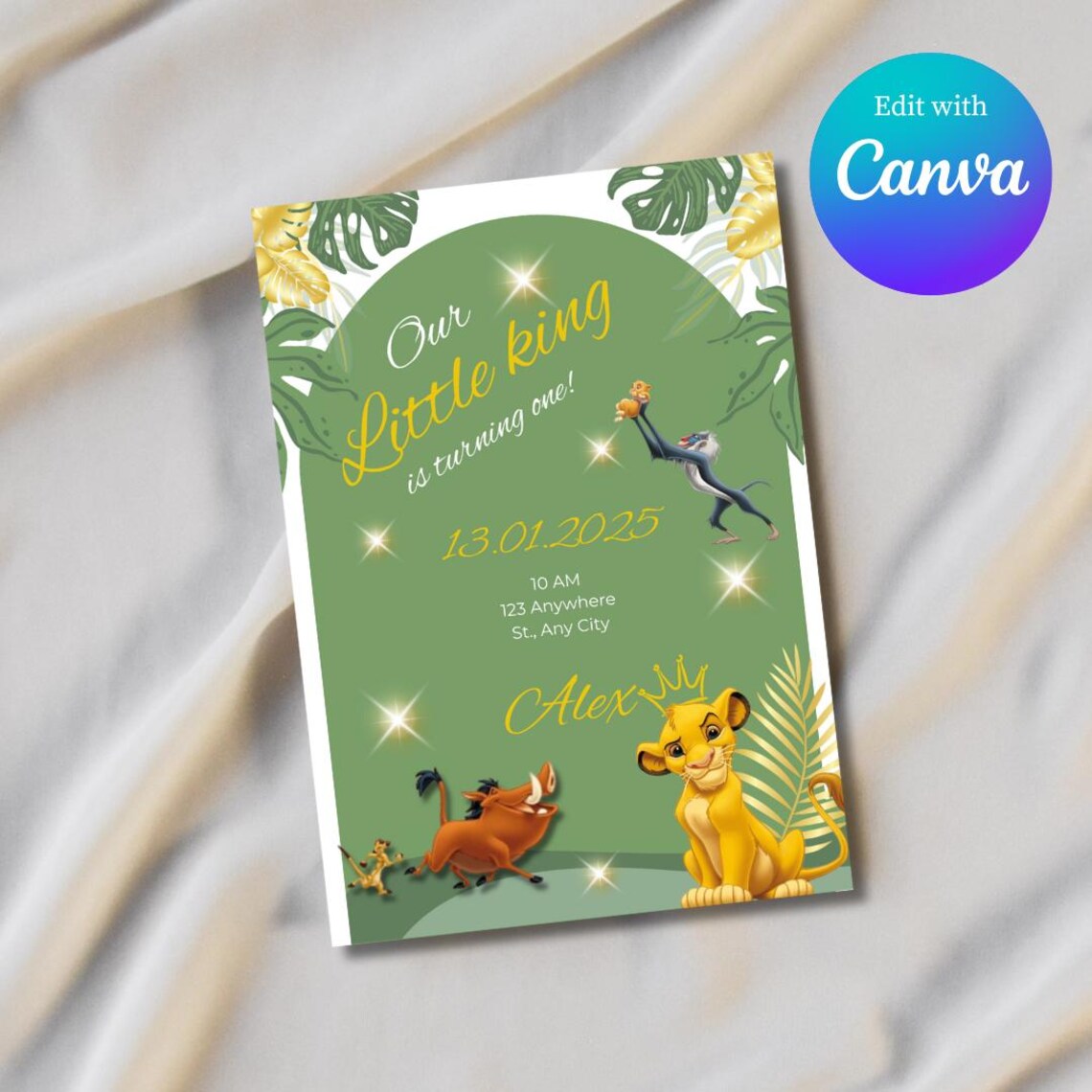 Lion King Birthday Invitations Card / the Lion King / Birthday ...