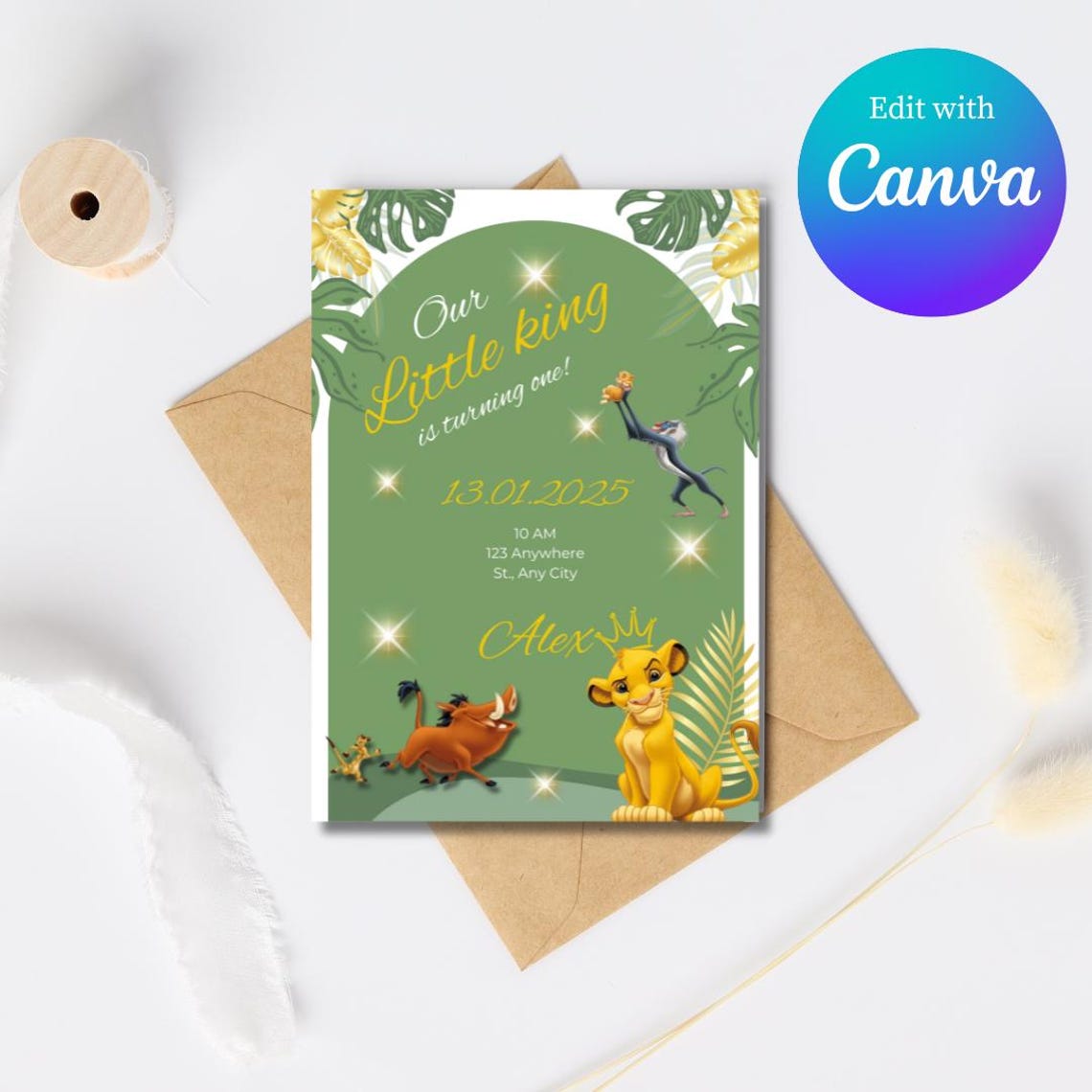 Lion King Birthday Invitations Card / the Lion King / Birthday ...