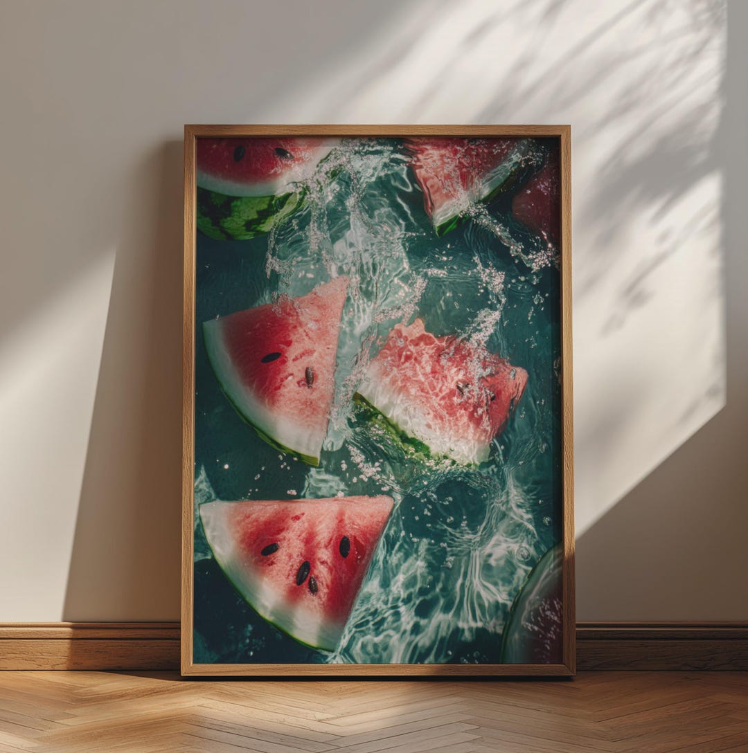 Watermelon Splash Print, Summer Fruit Wall Art Poster - Etsy Australia