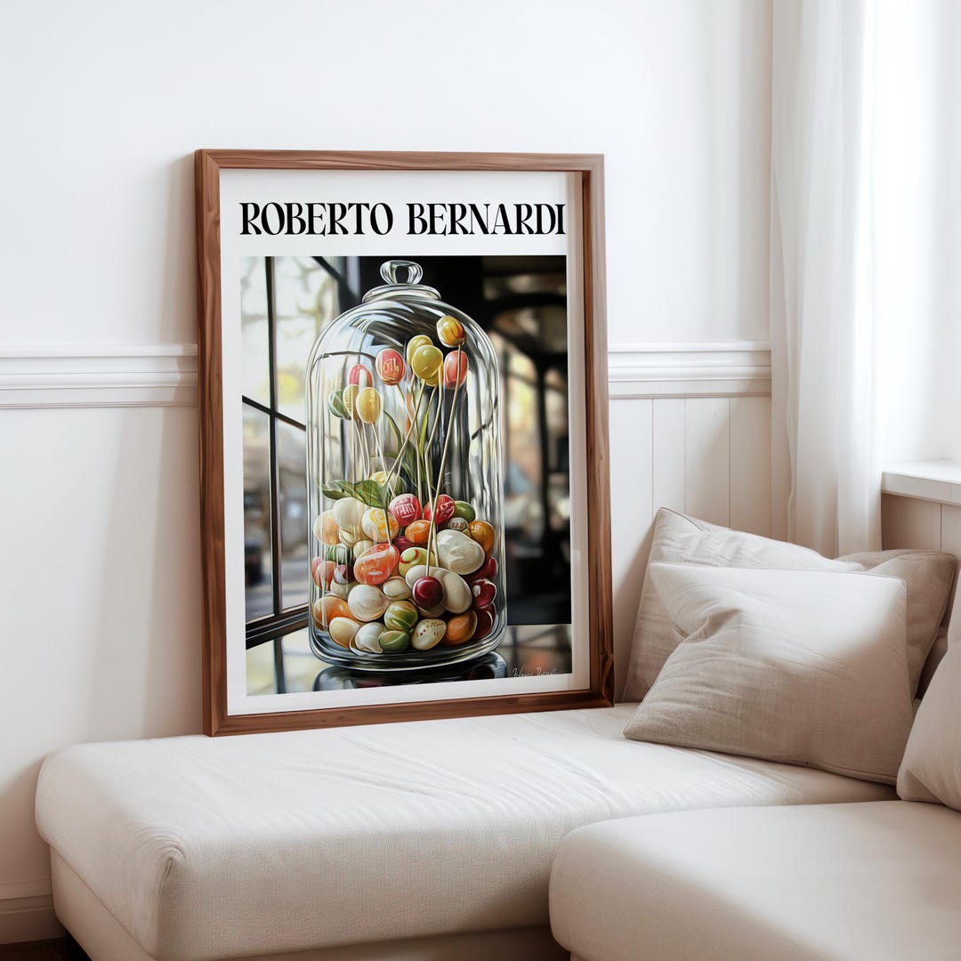 Roberto Bernardi Inspired Poster Colourful Candy Sweet Jar Still-life Wall Art Print Bernardi ...