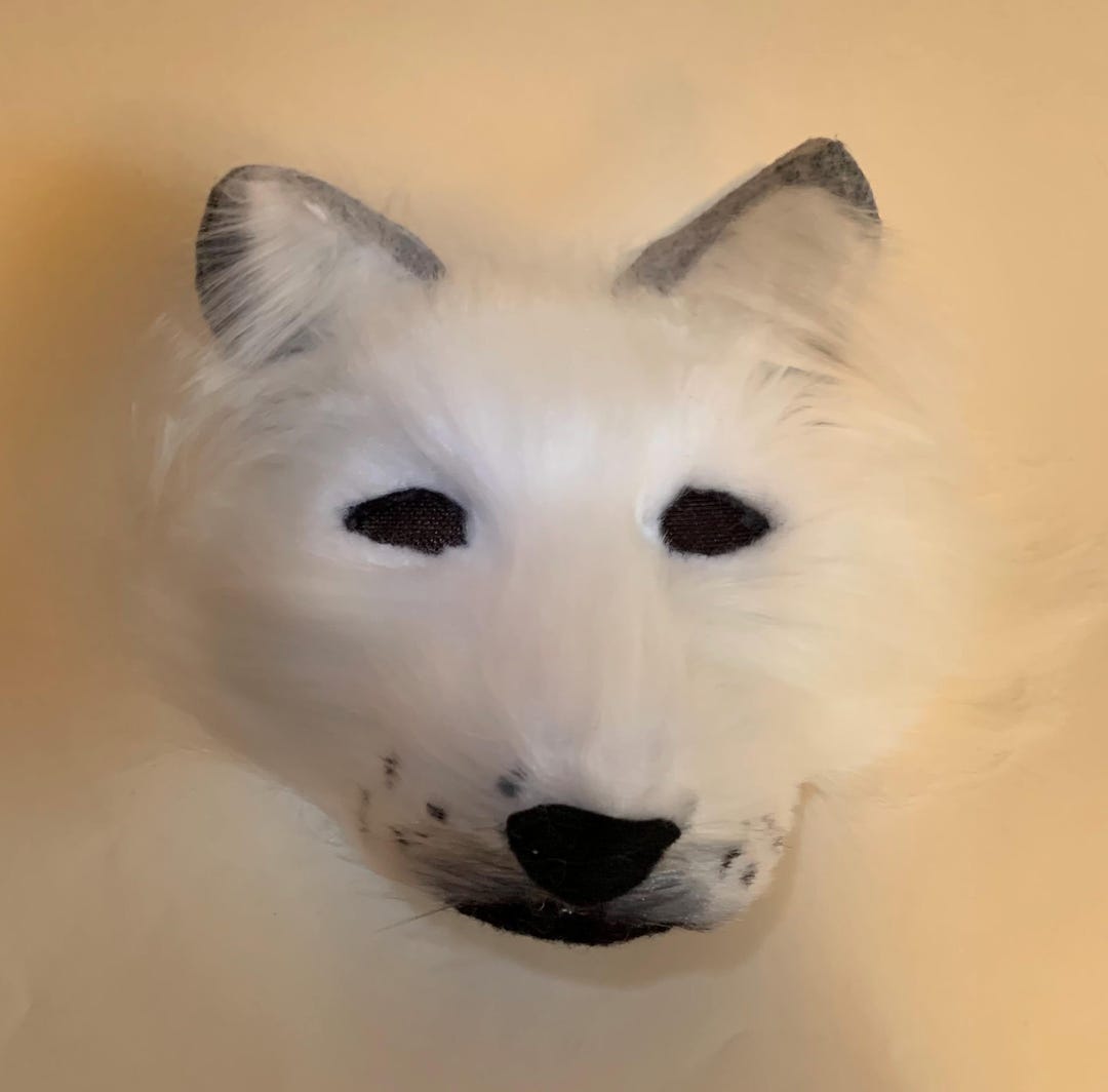 White Arctic Fox Mask - Etsy