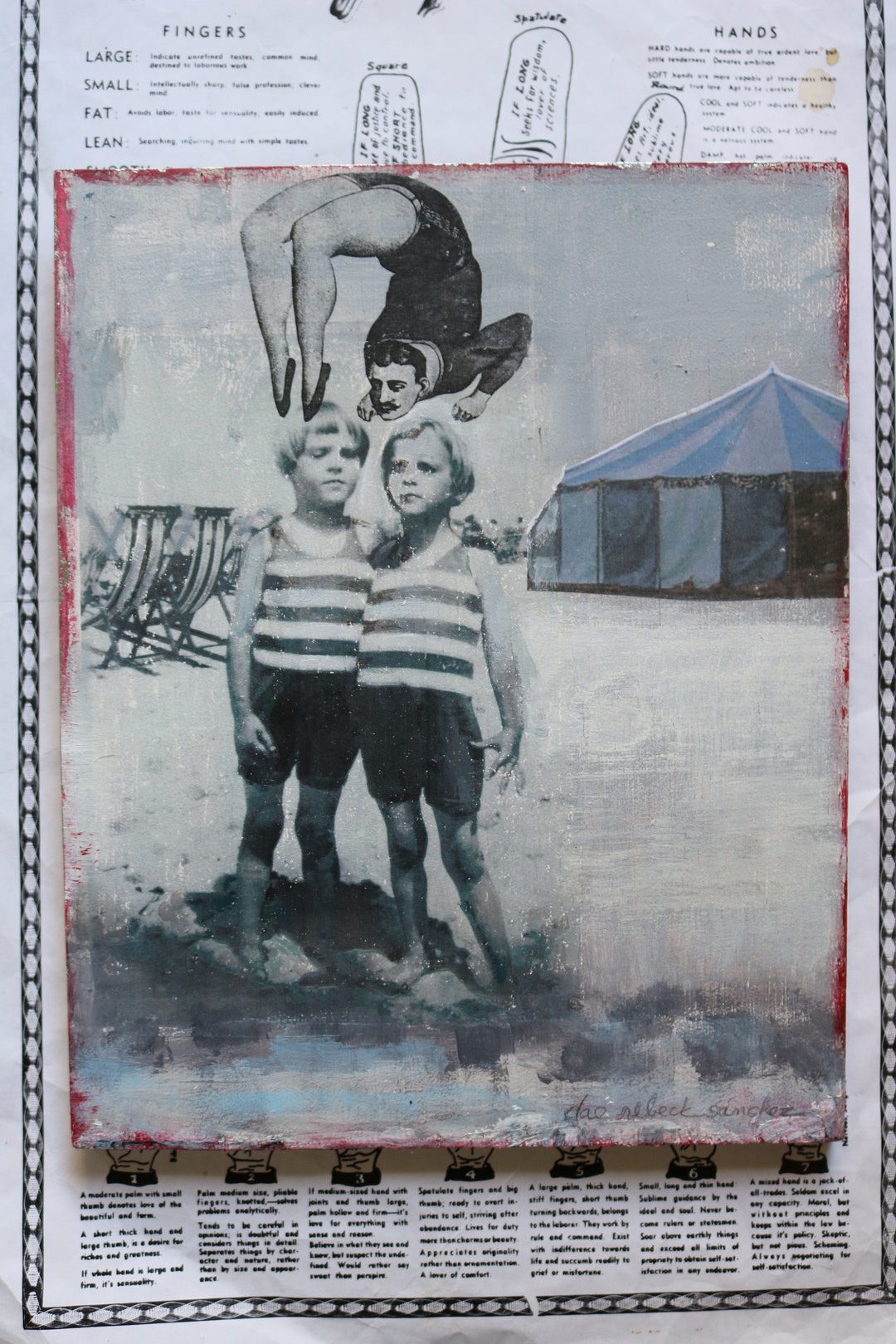 Twins, Contortionist, Original, Mixed Media Art, Collage, Photo ...