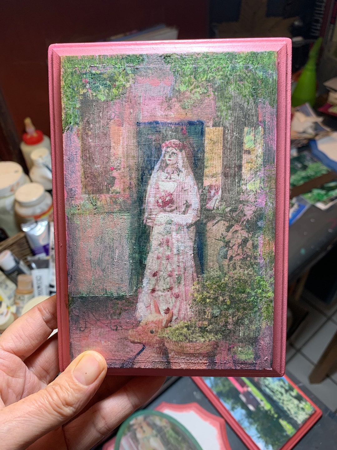 Pink Mort Day of the Dead 5 X 7 Original Art Unique Fine - Etsy