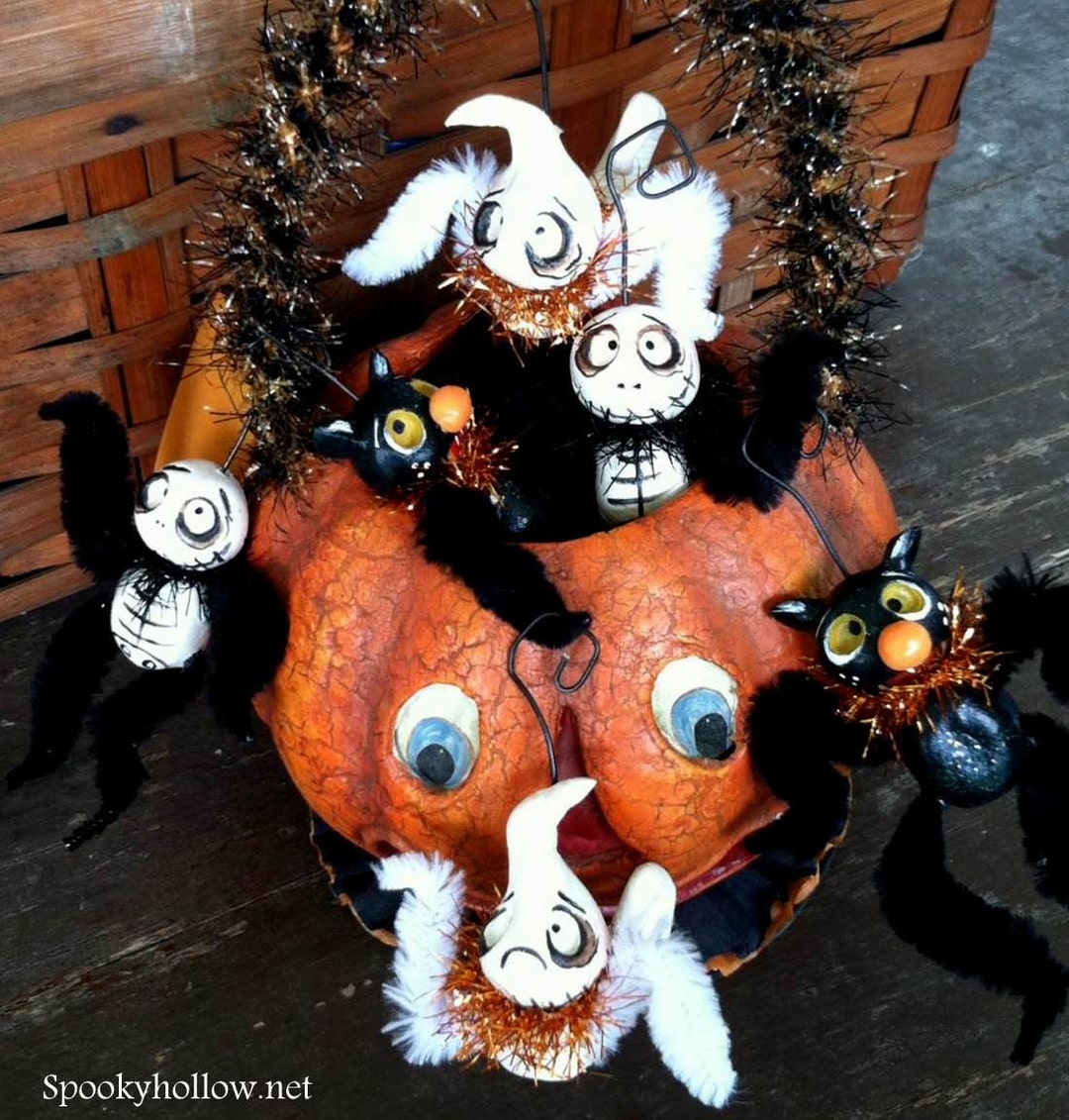 Three Halloween Spooky Hollow Feather Tree Ornament Pre Order - Etsy
