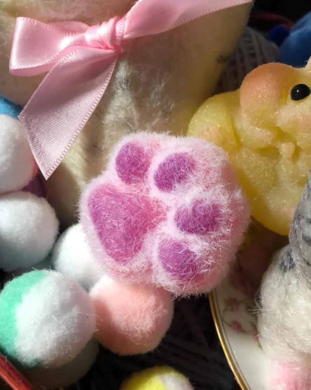 Taba Purple Cat Paw Squishy Desk Pet Handmade in a Cute Bag With ...