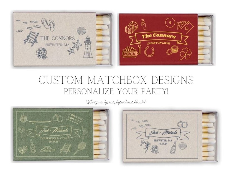 Custom Matchbooks for Weddings, Parties, Housewarming - Etsy