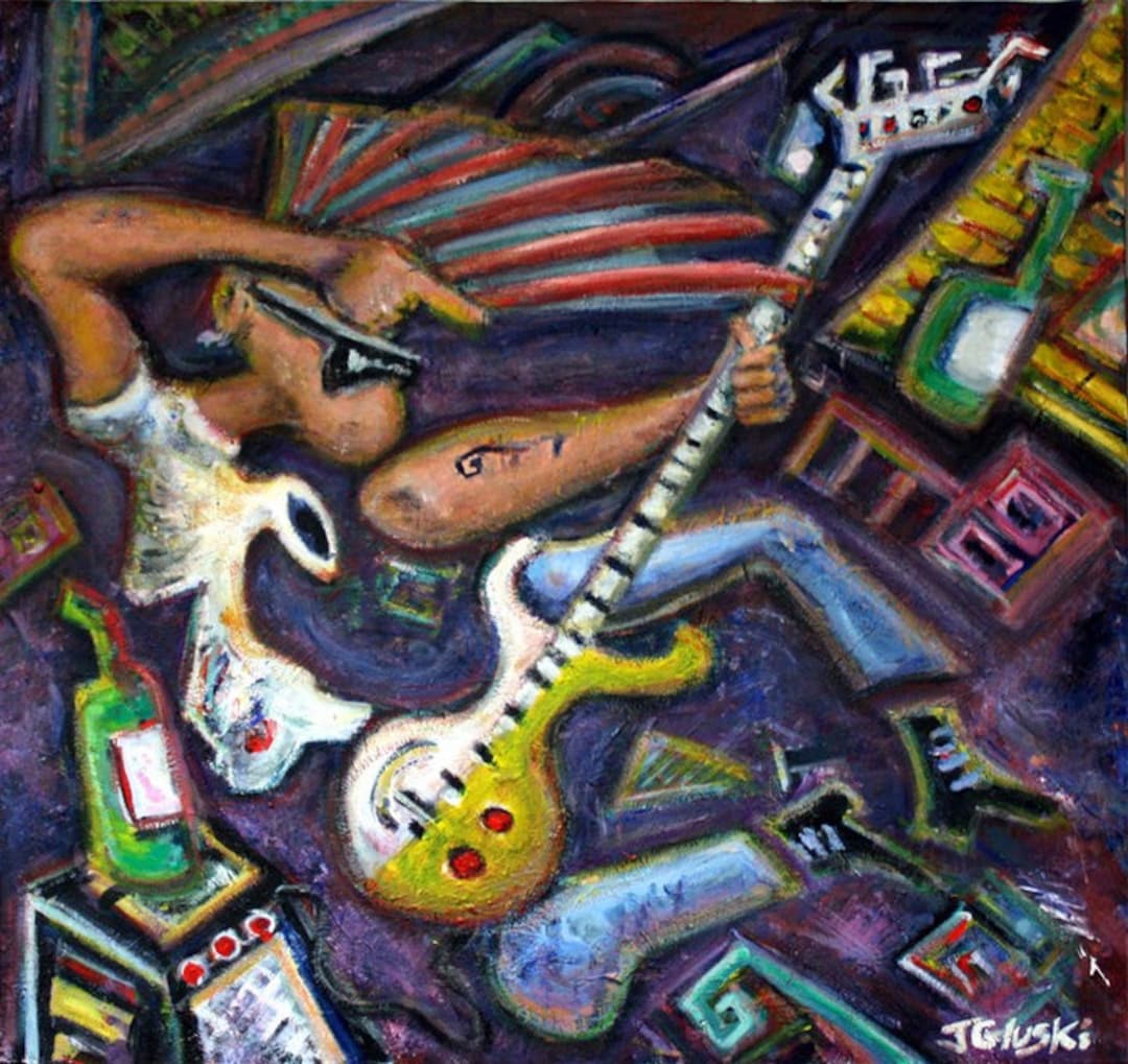 Give Em the Boot (punk Rock Cubism) - 18" High Quality Print by Nyc's J ...
