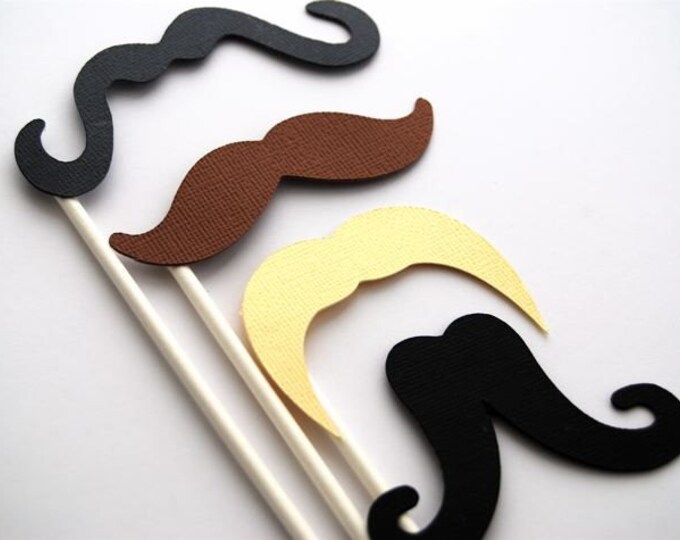 Mustache Cupcake Toppers or Photo Booth Props 8 - Etsy