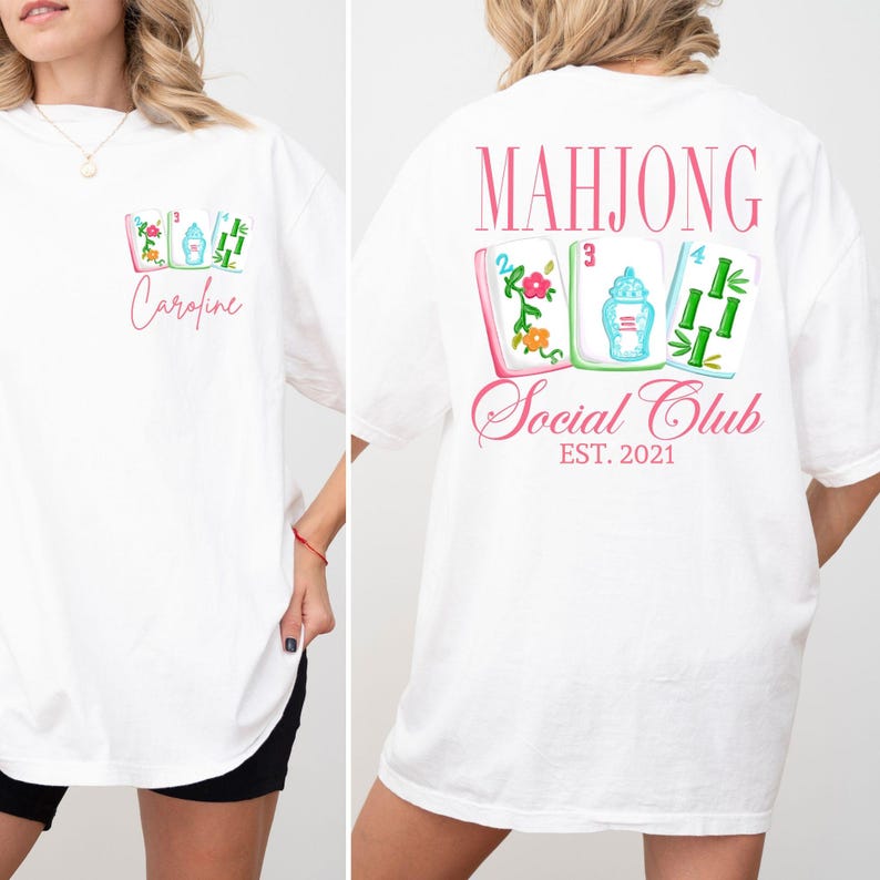 Comfort Colors®custom Mahjong Social Club Shirt for Mahjong Lover T ...