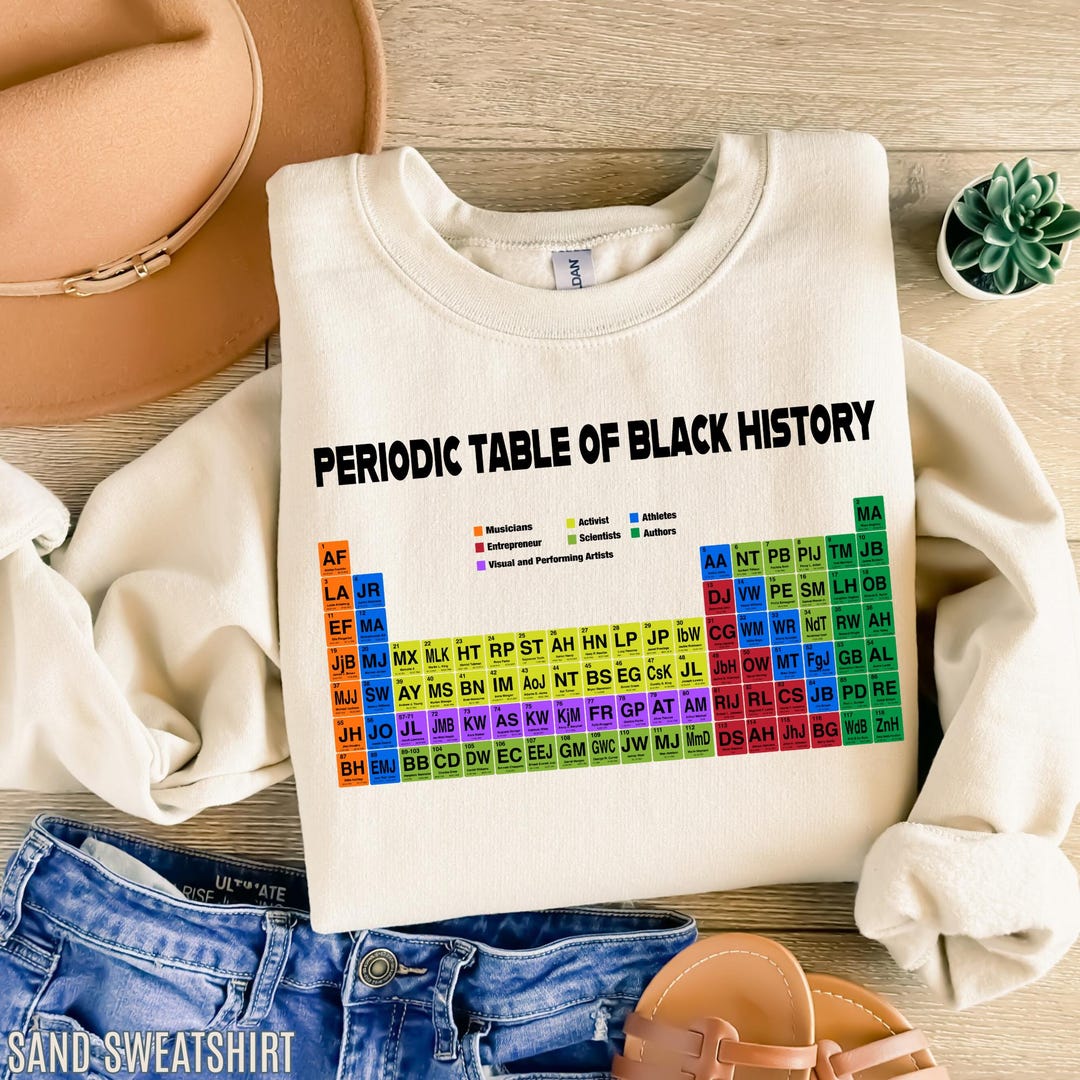 Periodic Table of Black History Sweatshirt, Black History Month Hoodie ...