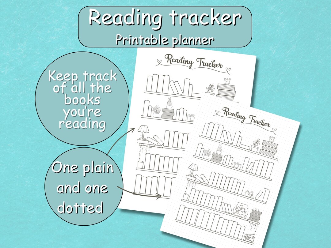 Bookshelf Reading Tracker, Printable Journal Page, Reading Log, Reading ...