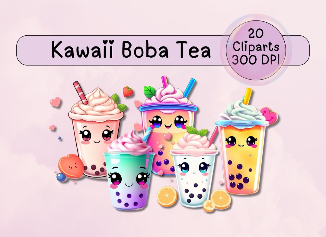 Kawaii Bubble Tea Clipart Set | Cute Bubble Tea Clip Art | Boba Tea ...