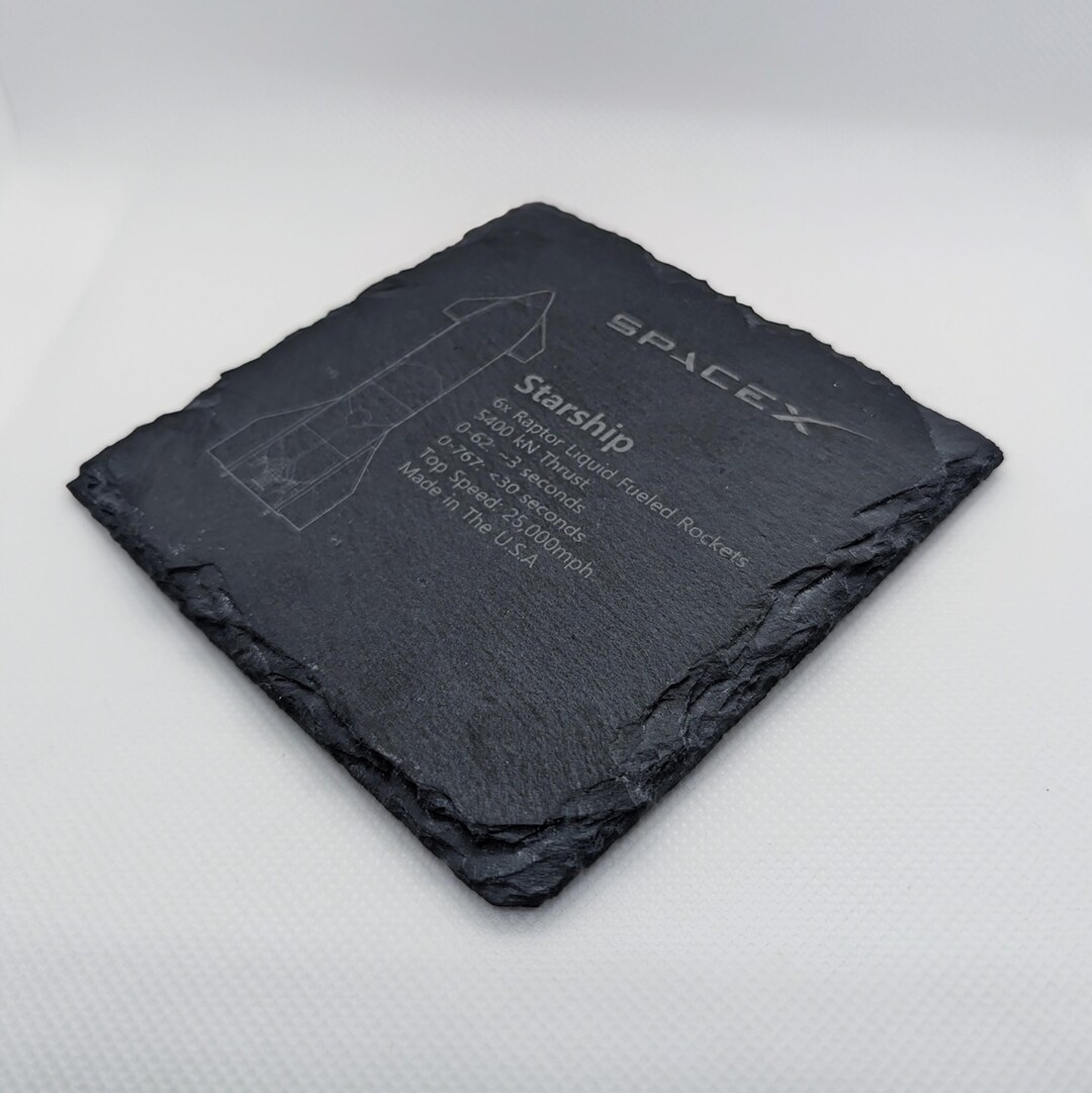 Spacex Starship Slate Coaster | Unique Gift - Etsy