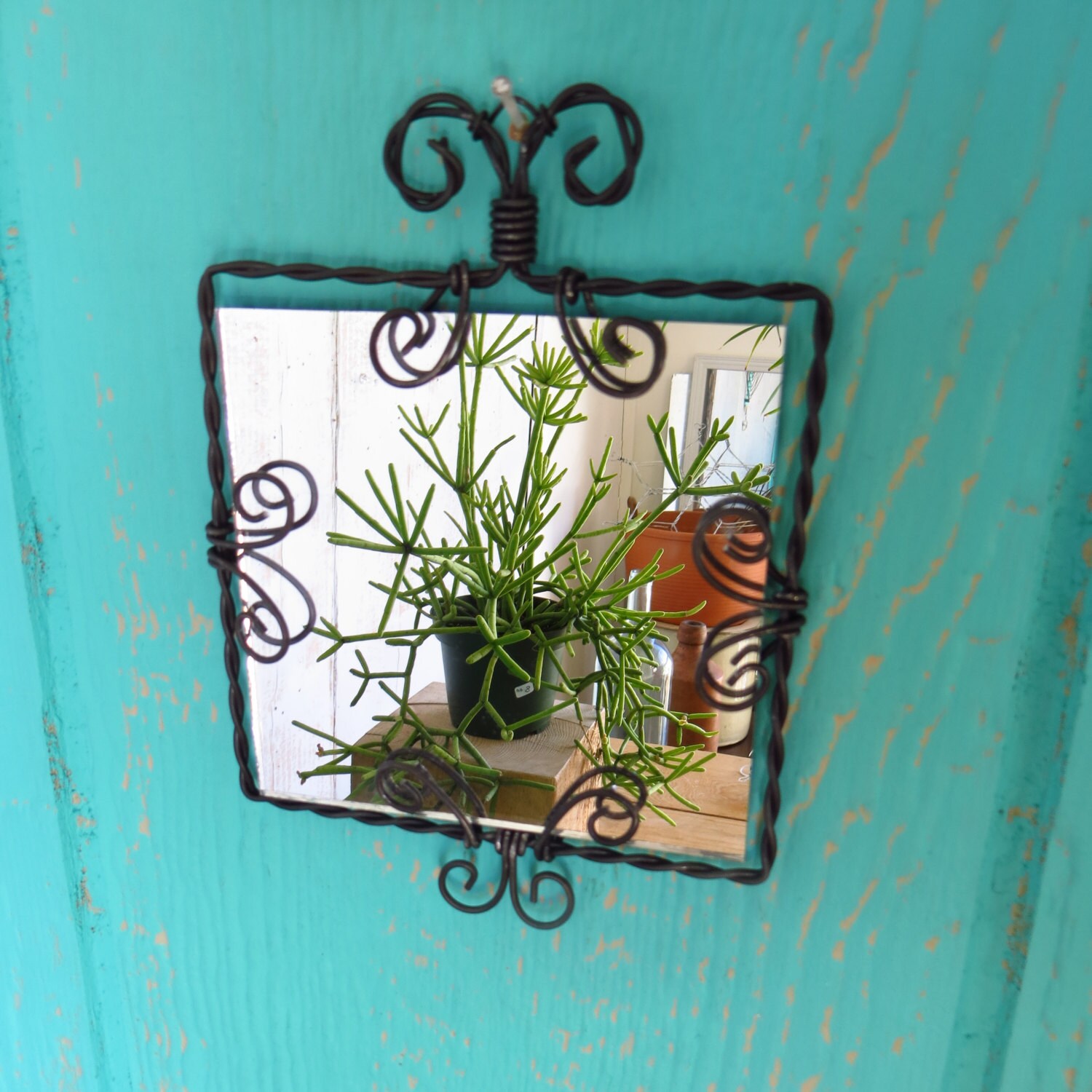 Vintage Style Wire Framed Mirror - Etsy