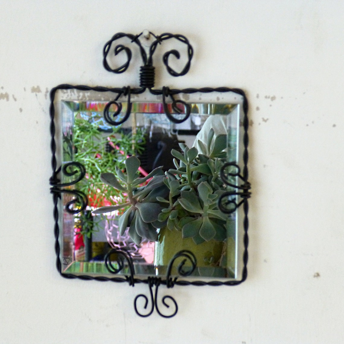 Vintage Style Wire Framed Mirror - Etsy