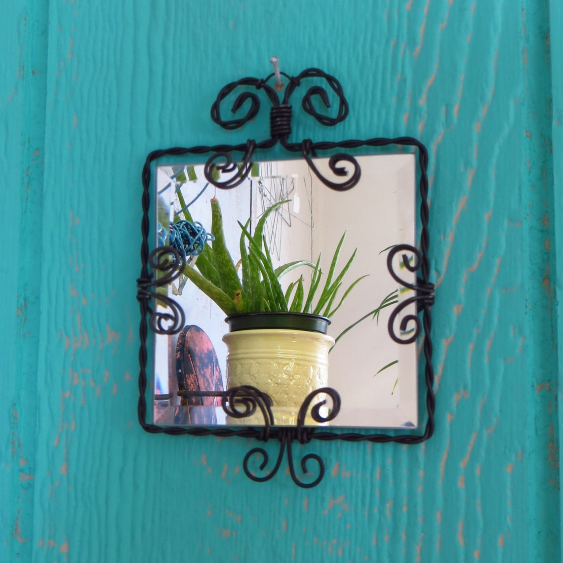 Vintage Style Wire Framed Mirror | Etsy