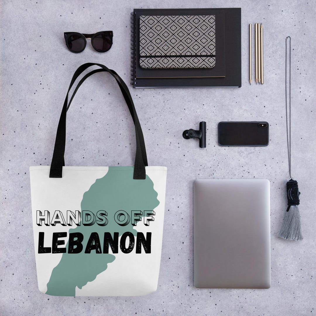 Hands off Lebanon, Tote Bag, Lebanon Map, Cool Bag, Lebanon Map ...